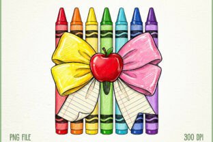 Preppy School Crayon Bow Apple PNG Graphic by SoftInk Studio · Creative ...