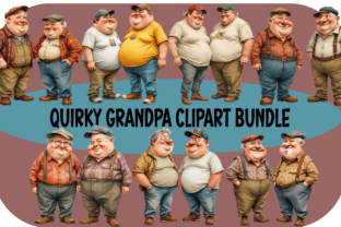 Quirky Grandpa Clipart Bundle | Graphic by Annie's AI Art · Creative ...