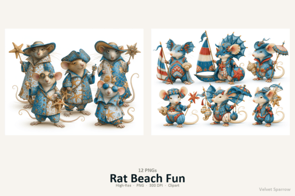Rat Beach Fun Graphic by Velvet.Sparrow · Creative Fabrica