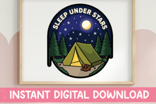 Sleep Under Stars Camping Tent Badge Graphic by October Second ...