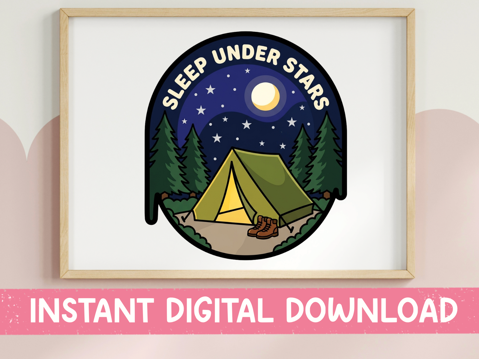 Sleep Under Stars Camping Tent Badge Graphic by October Second ...