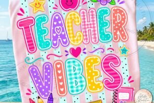 Striped Teacher Vibes PNG Neon School Graphic by Artistic Revolution ...