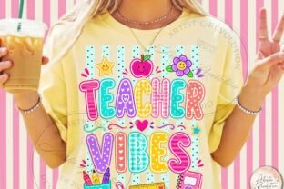 Striped Teacher Vibes PNG Neon School Graphic by Artistic Revolution ...