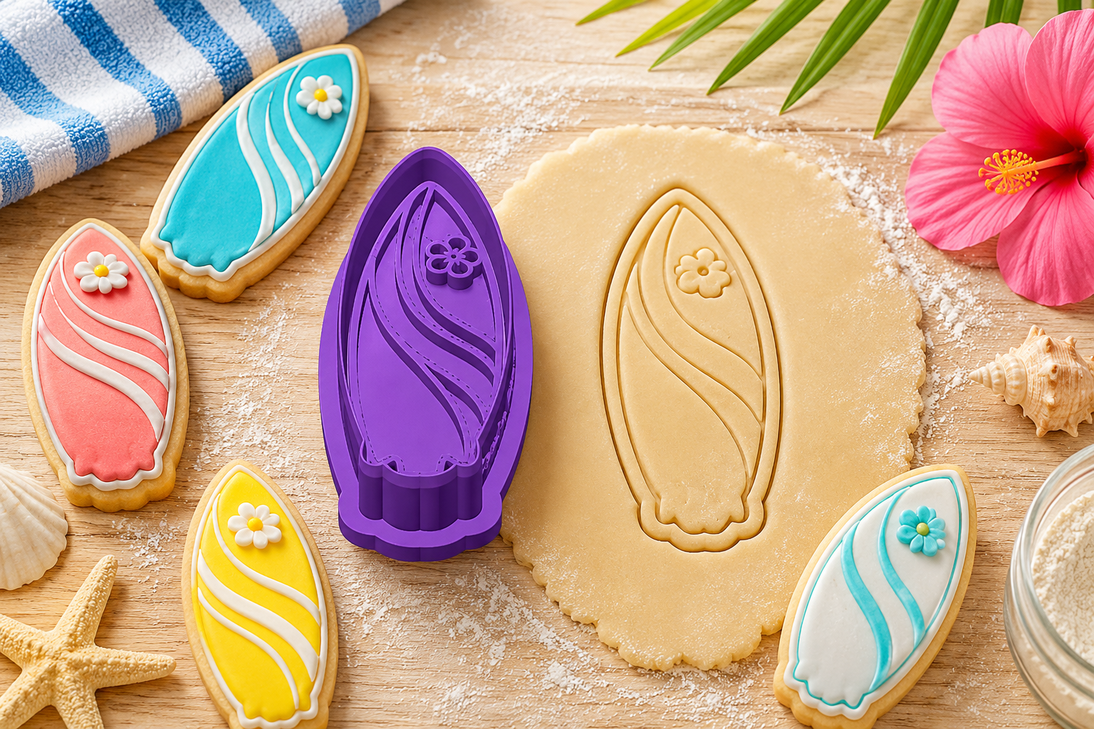 Surfboard Cookie Cutter · Creative Fabrica