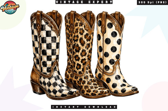 Western Pattern Cowboy Boots PNG Graphic by Vintage Expert · Creative ...