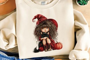 Whimsical Halloween Witch Girl Clipart Graphic by Craft Art · Creative ...