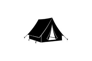 Tent Silhouette on White Background Graphic by theresumepark · Creative ...