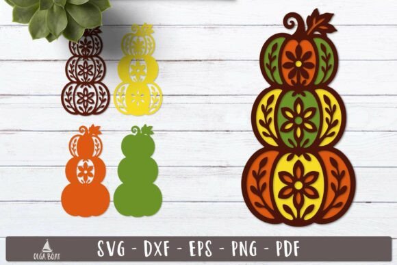 3d Stacked Pumpkin Layered SVG Design · Creative Fabrica