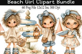 Beach Girl Clipart Bundle PNG Graphic by Creative Design · Creative Fabrica