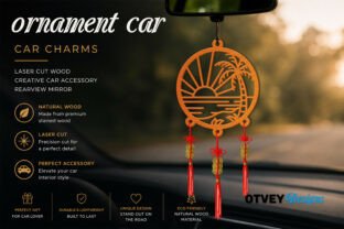 Beach Sunset Car Charms Laser Cut BUNDLE · Creative Fabrica