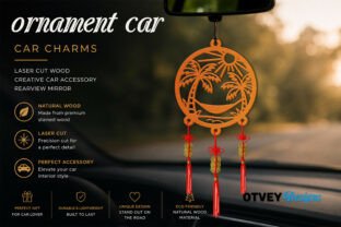 Beach Sunset Car Charms Laser Cut BUNDLE · Creative Fabrica