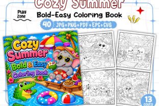 Bold and Easy Cozy Summer Coloring Book Graphic by PLAY ZONE · Creative ...