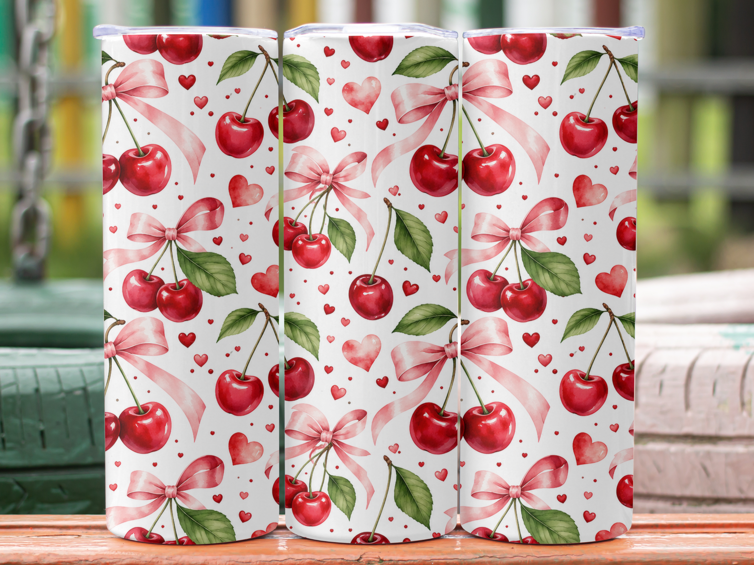 Cherry Coquette Tumbler Wrap PNG, Waterc Graphic by Craftcity ...