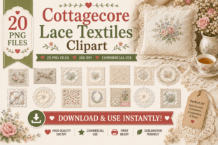 Cottagecore Lace Textiles Clipart Graphic by Hamees Store · Creative ...