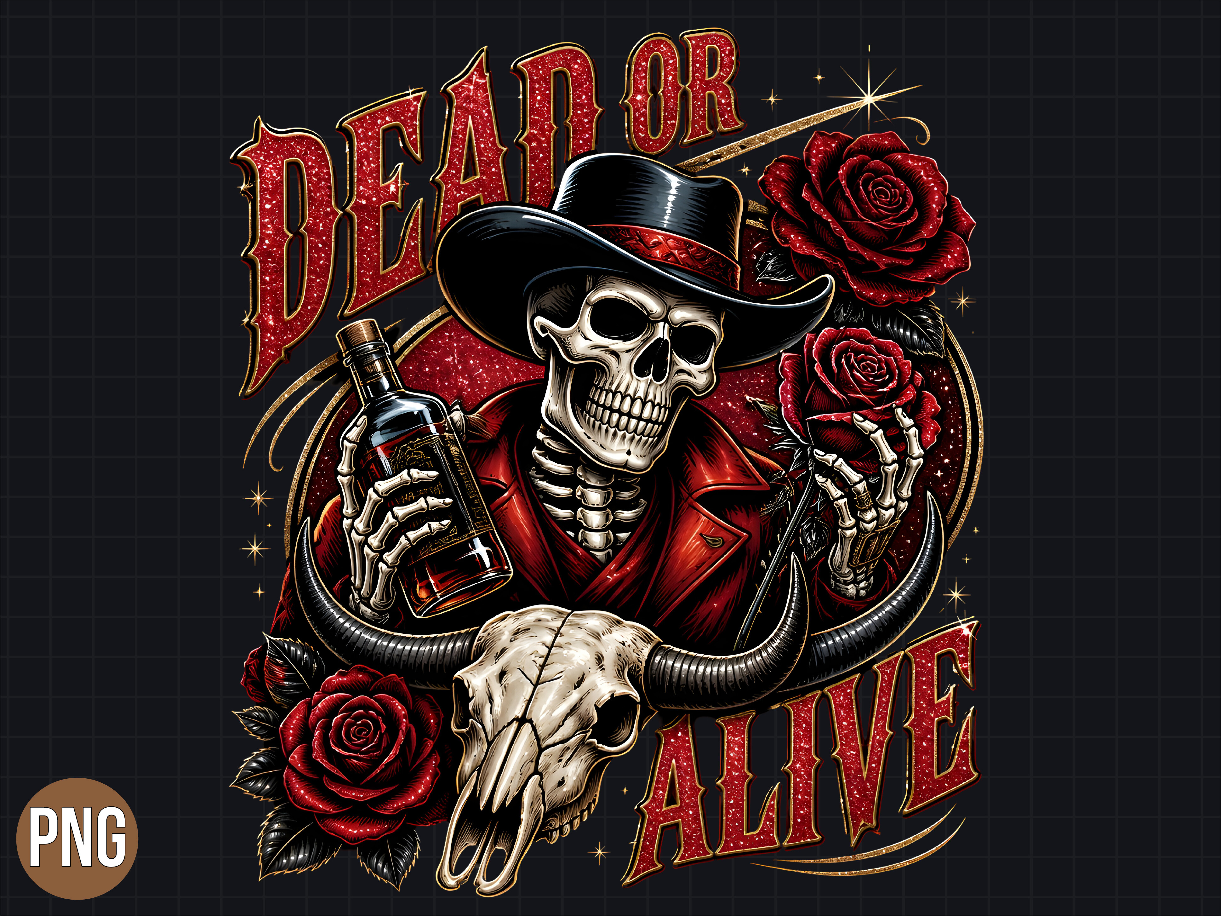 Dead or Alive Cowboy Skull PNG Shirt Graphic by BEE CREATION · Creative ...