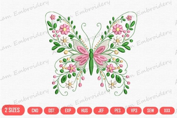 Elegant Spring Floral Butterfly · Creative Fabrica