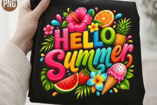 Hello Summer Tropical Fruit Hibiscus PNG Graphic by MAMA BEAR STORE ...