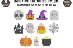 Mini Halloween Embroidery Designs · Creative Fabrica