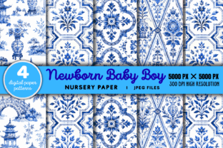 Newborn Baby Boy Nursery Pattern Graphic by Styled Stock Mock ...