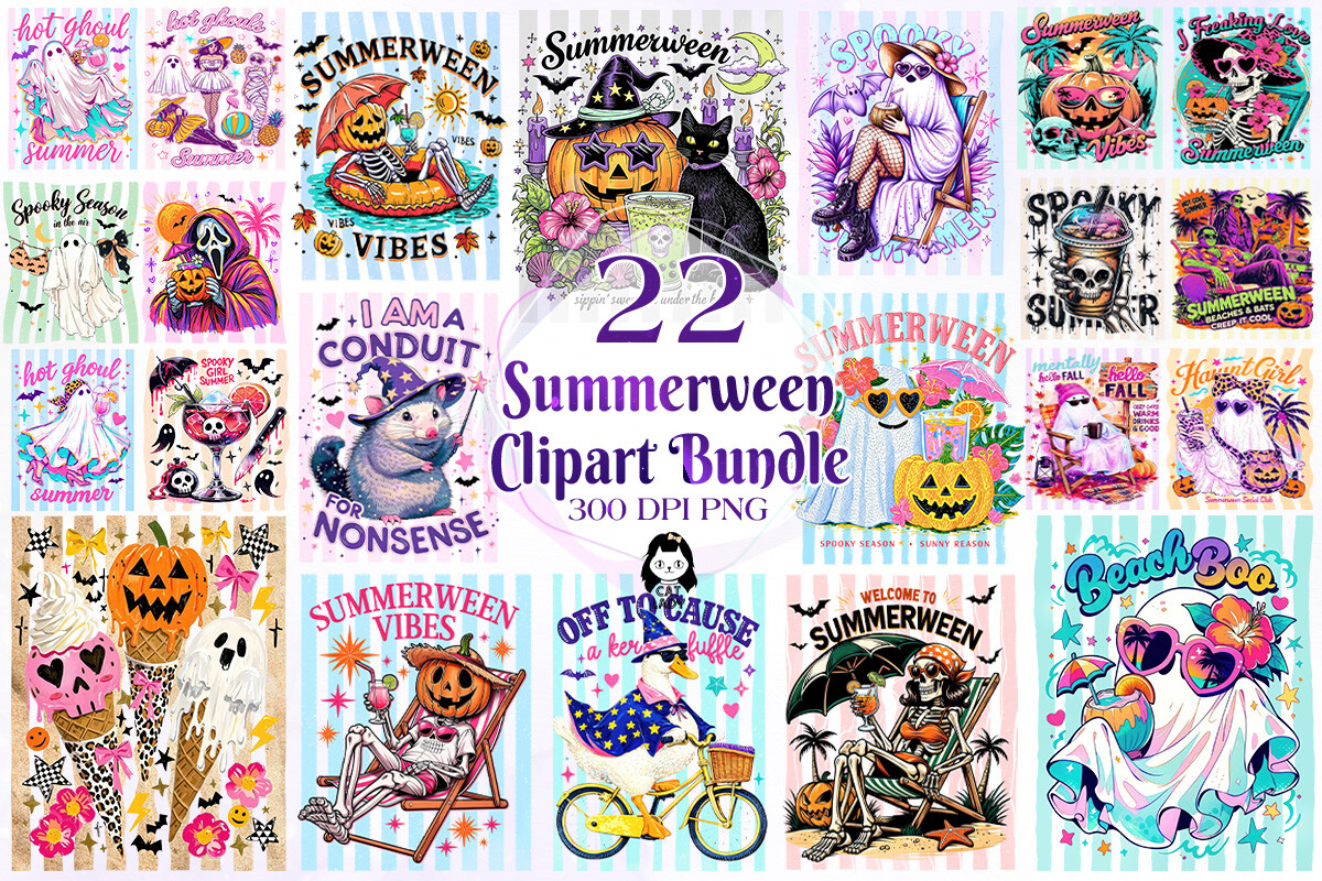 Summerween Vibes Sublimation Bundle Graphic by Cat Lady · Creative Fabrica