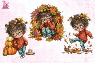 Watercolor Cozy Fall Boy PNG Graphic by Little Lady Design · Creative ...