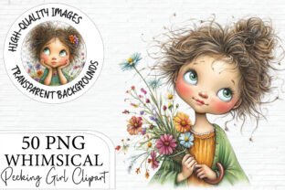 Whimsical Peeking Girl Clipart Bundle Graphic by Artoya · Creative Fabrica