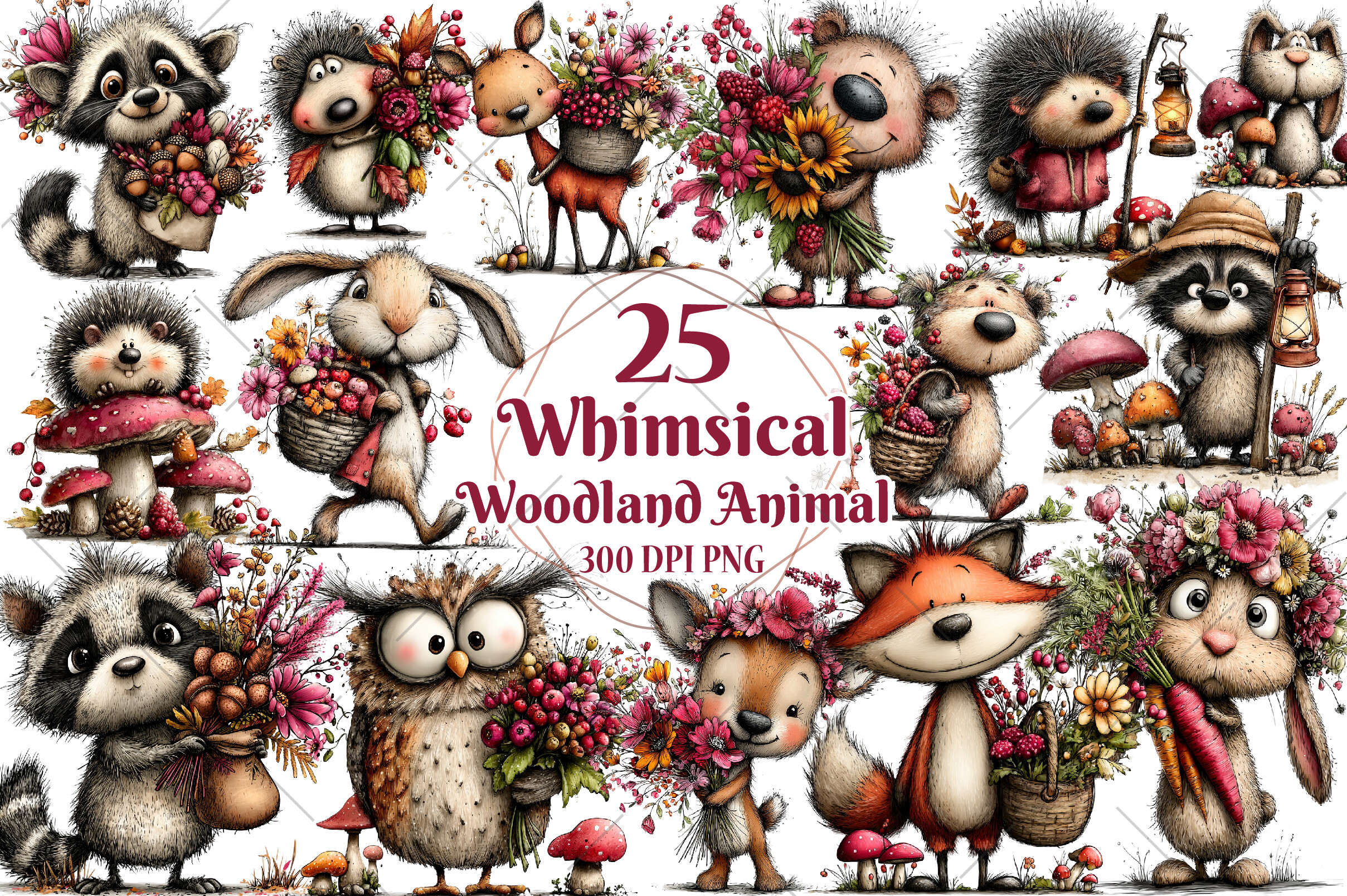 Whimsical Woodland Animal Clipart Graphic by RevolutionCraft · Creative ...