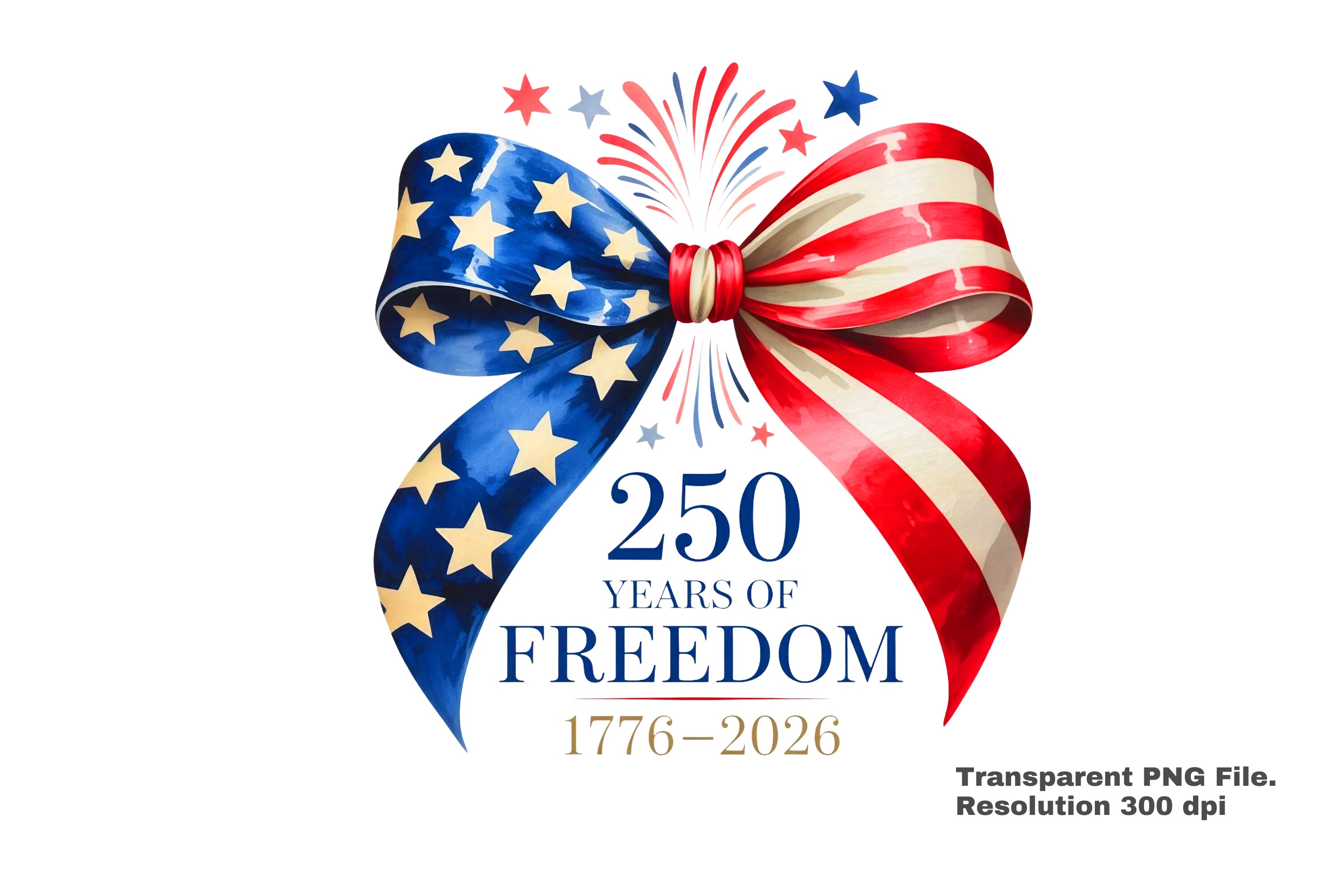 250 Years of Freedom Patriotic Bow PNG Graphic by Happy ClipArt ...