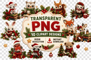 Cute Holiday Animal PNG Cozy Crochet Graphic by chompooraksa · Creative ...