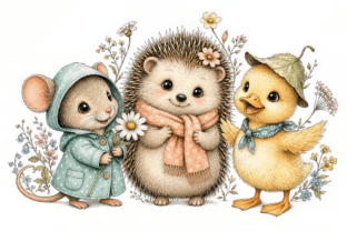Cute Spring Animal Friends Clipart Graphic by dogstar4535 · Creative ...