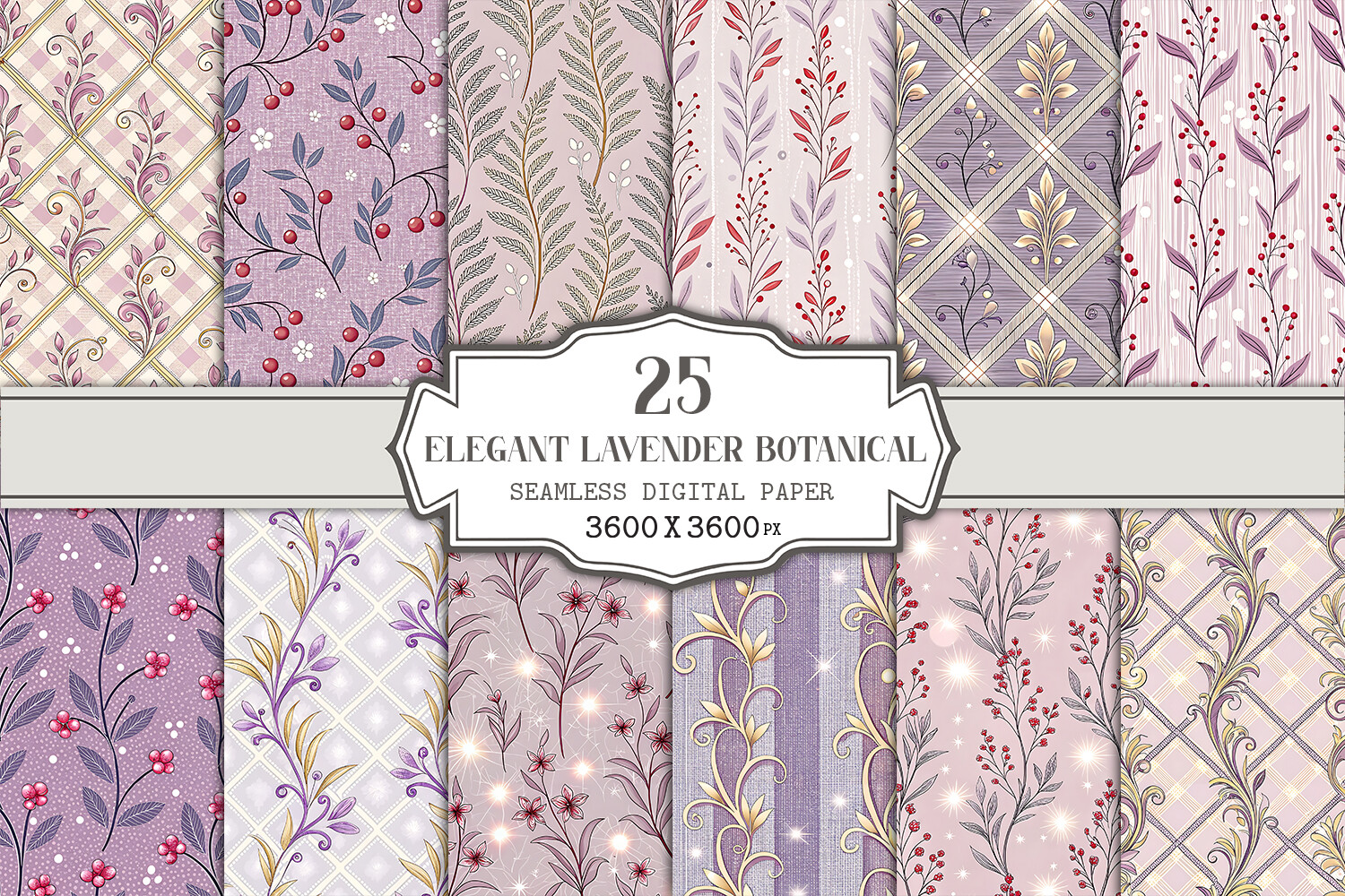 Elegant Lavender Botanical Seamless Graphic by Vectornest12 · Creative ...