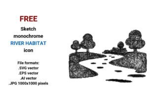 FREE Sketch River Habitat Icon Graphic by davidzydd · Creative Fabrica
