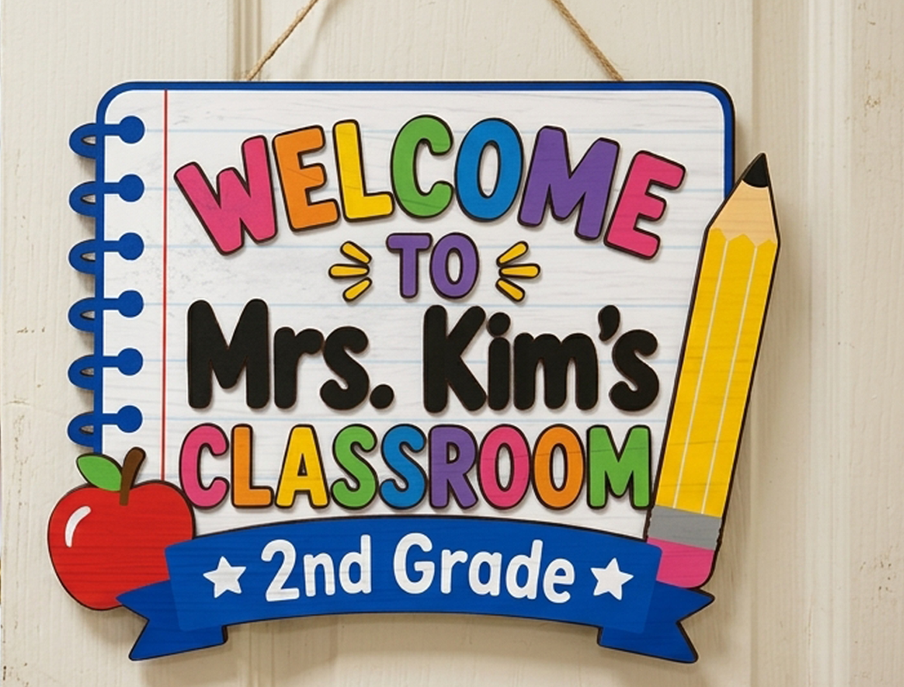 Personalized Notebook Classroom Sign · Creative Fabrica