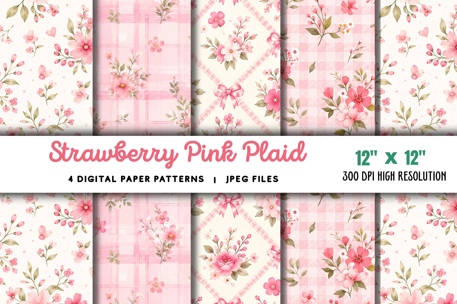 Pink Plaid Gingham Background Graphic by Styled Stock Mock · Creative ...