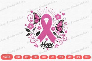 Pink Ribbon Butterfly Hope Breast Cancer · Creative Fabrica