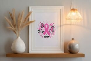Pink Ribbon Butterfly Hope Breast Cancer · Creative Fabrica