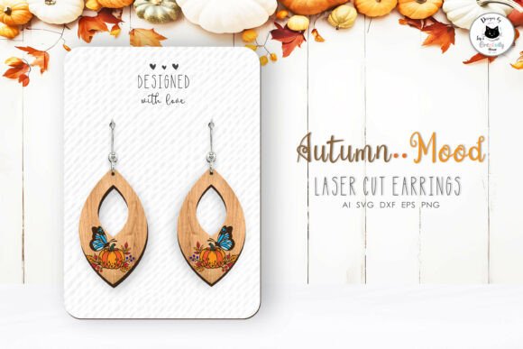 Pumpkin & Butterfly Fall Earrings SVG · Creative Fabrica