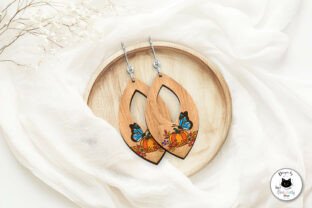 Pumpkin & Butterfly Fall Earrings SVG · Creative Fabrica