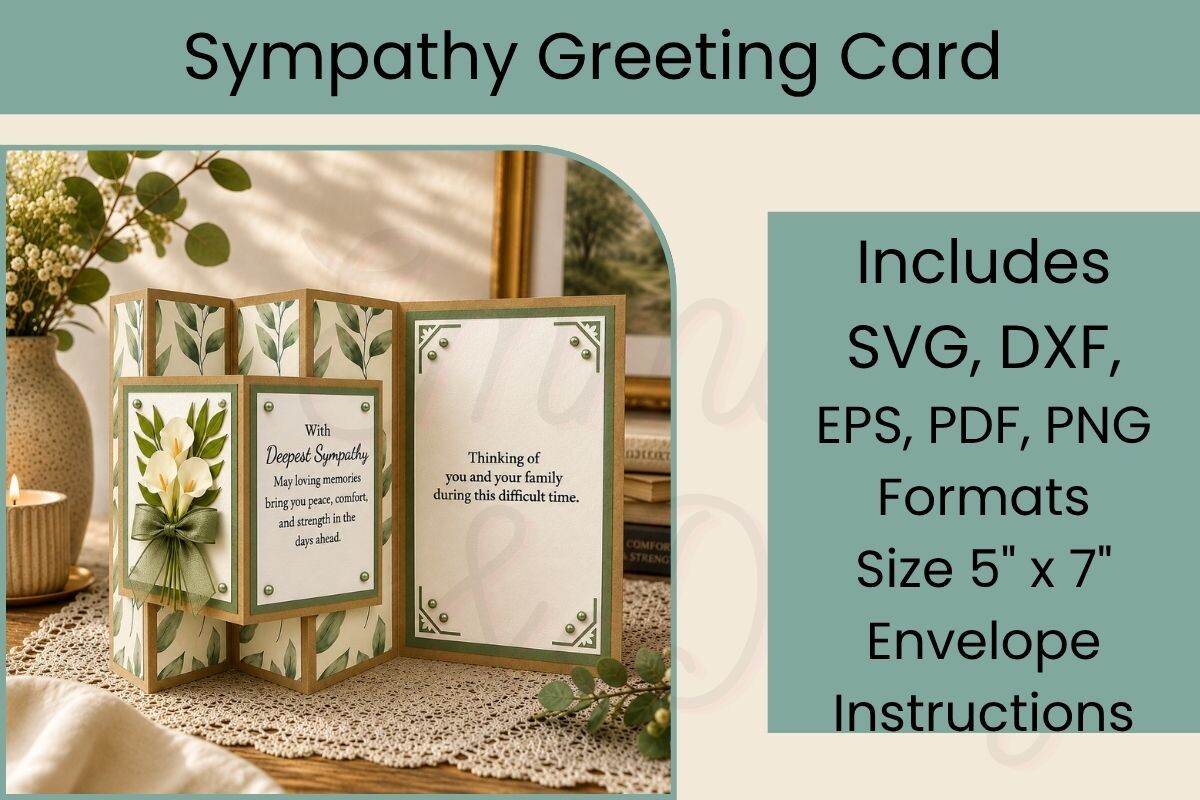 Sympathy Card Calla Lily SVG Cut Files · Creative Fabrica
