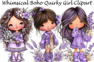 Whimsical Boho Quirky Girl Clipart Graphic by clipart · Creative Fabrica