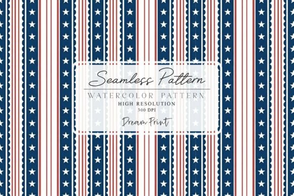 4th of July Patriotic Seamless Patterns Graphic by Dream Print ...