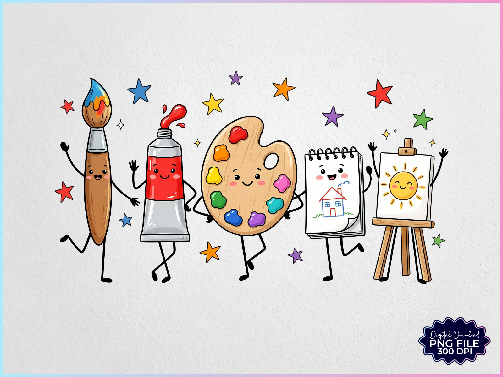 Art Teacher Supplies Doodles PNG Graphic by Creative Community ...