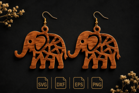 Elephant Earrings SVG · Creative Fabrica