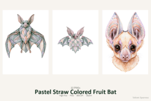 Pastel Straw Colored Fruit Bat Graphic by Velvet.Sparrow · Creative Fabrica