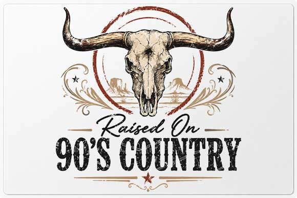 90s Country Longhorn PNG Graphic by CREATIVE DESIGN ZONE · Creative Fabrica