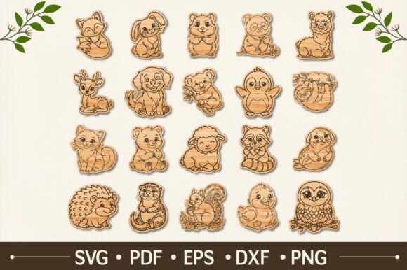 Laser Engraving Animals Bundle · Creative Fabrica
