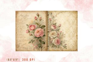 Vintage French Cottage Rose Junk Journal Graphic by Craftfiles-SVG ...