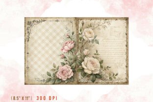 Vintage French Cottage Rose Junk Journal Graphic by Craftfiles-SVG ...
