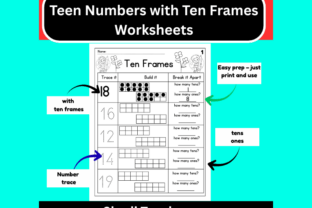 Teen Numbers with Ten Frames Worksheets Graphic by w3badi Teachers ...