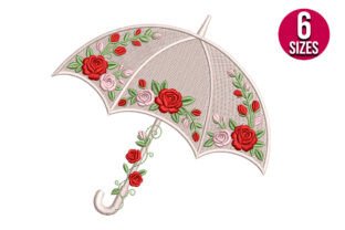 Floral Umbrella with Roses · Creative Fabrica